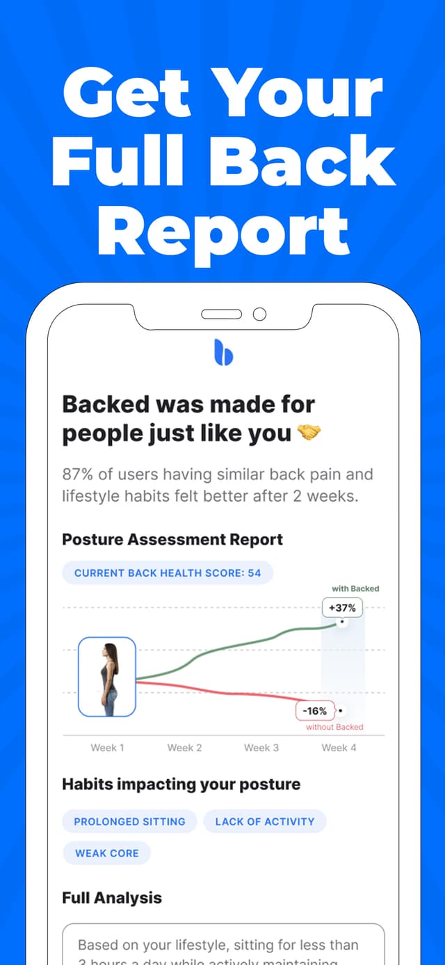 Backed App – Your Daily Companion for Back Pain Relief & Posture Correction